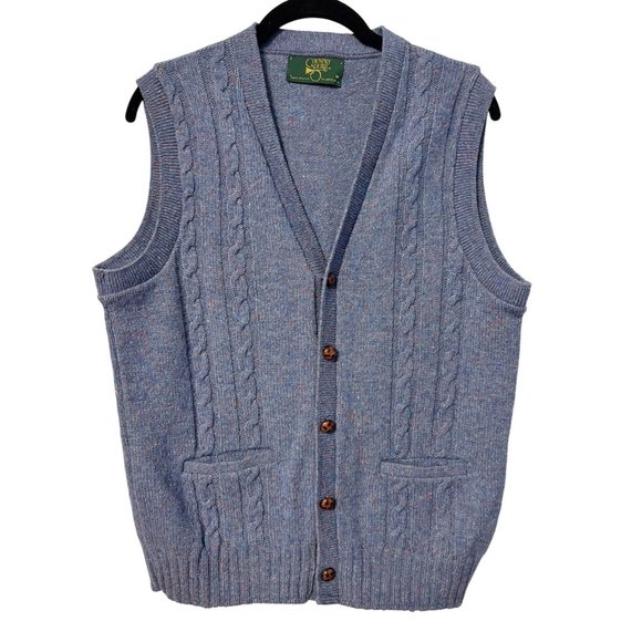 Sweaters | Vintage Country Squire Wool Blue Rainbow Speckles Vest By ...